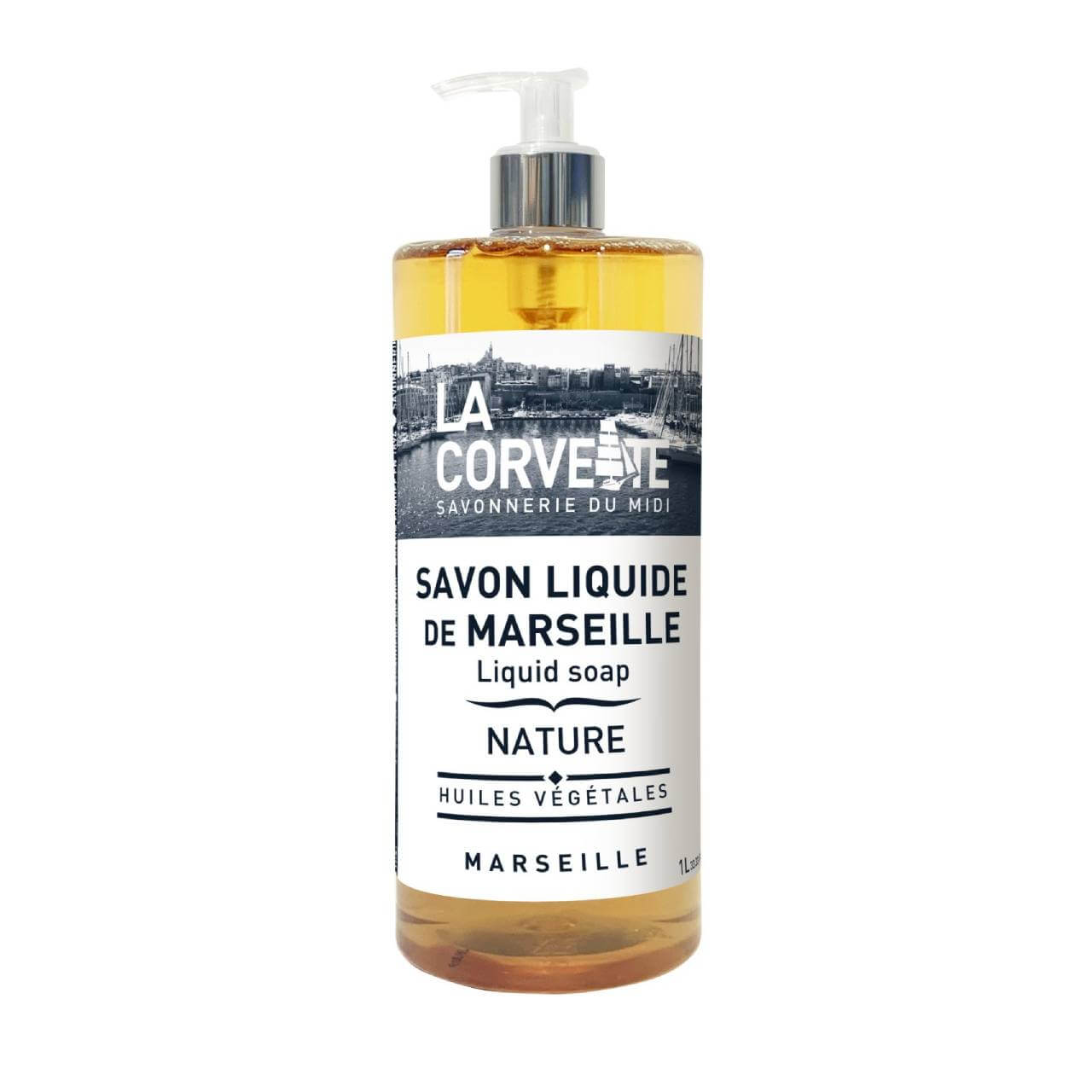 Savon liquide de Marseille Nature – 1L | La Corvette